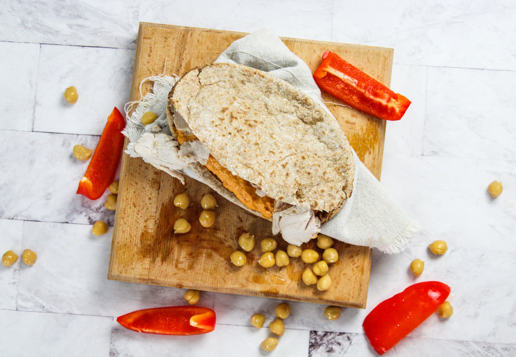 Chicken and Red Pepper Hummus Pitta – GreggWallace.Health